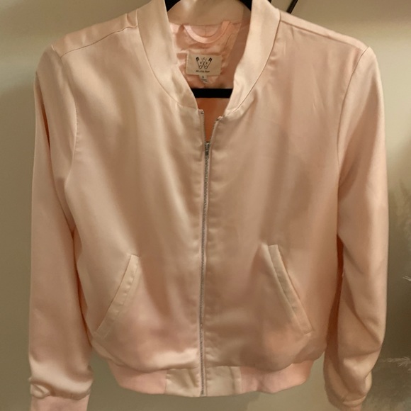 Jackets & Coats | Blush Pink Silk Bomber Jacket | Poshmark